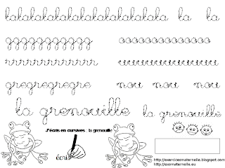 Maternelle: Un poisson est un poisson, écrire en cursives