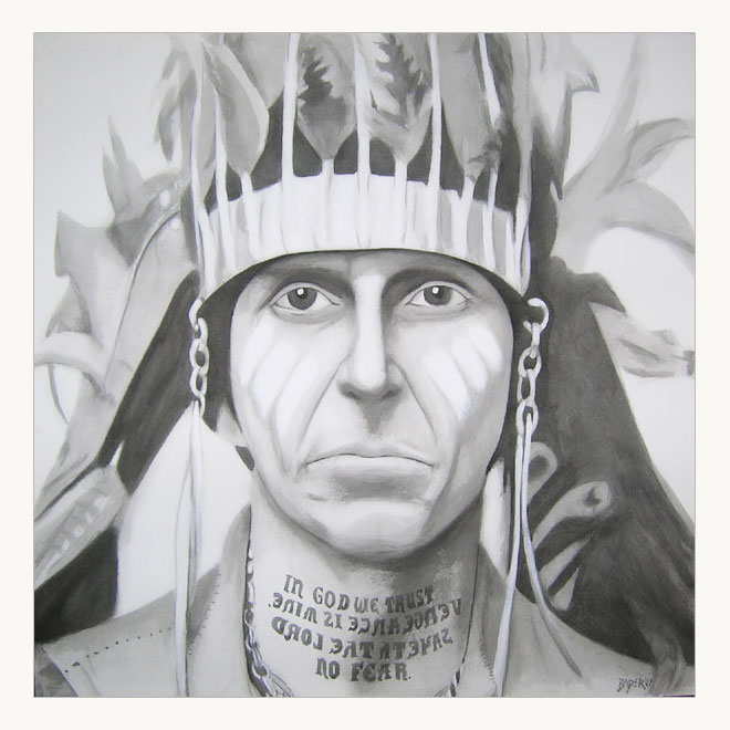 Indian Larry - a Neo-Elegance Ink portrait painting - Art Mechanism