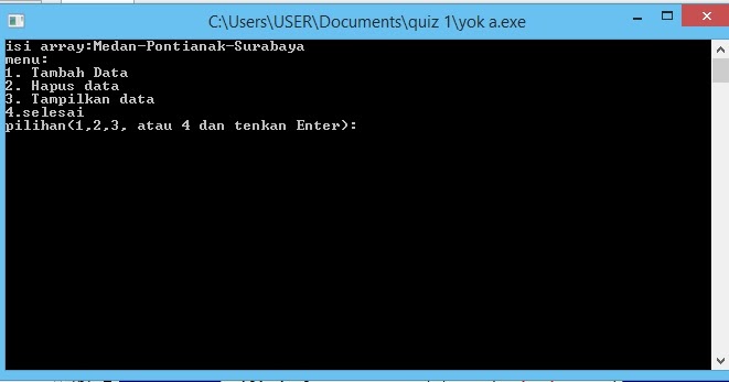 Welcome to my Blog: Contoh Program Dev C++ Array