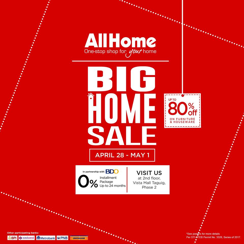 Manila Shopper: AllHome Big Home SALE: Apr-May 2017