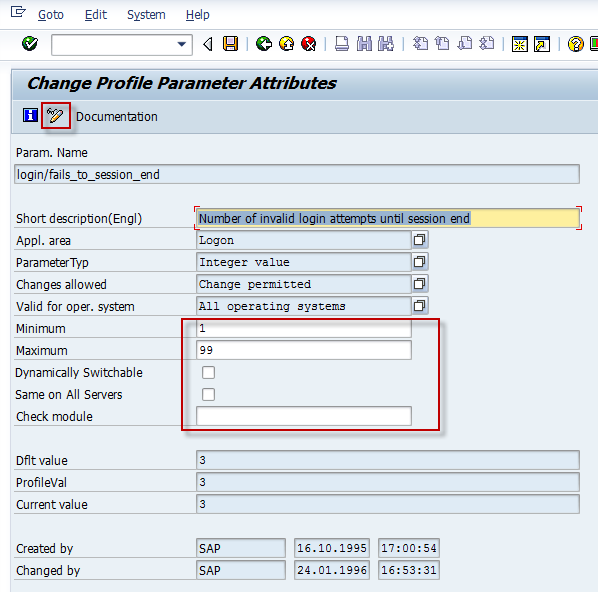SAP BASIS TUTORIALS: Code to enable the edit option for parameter change (RZ11)