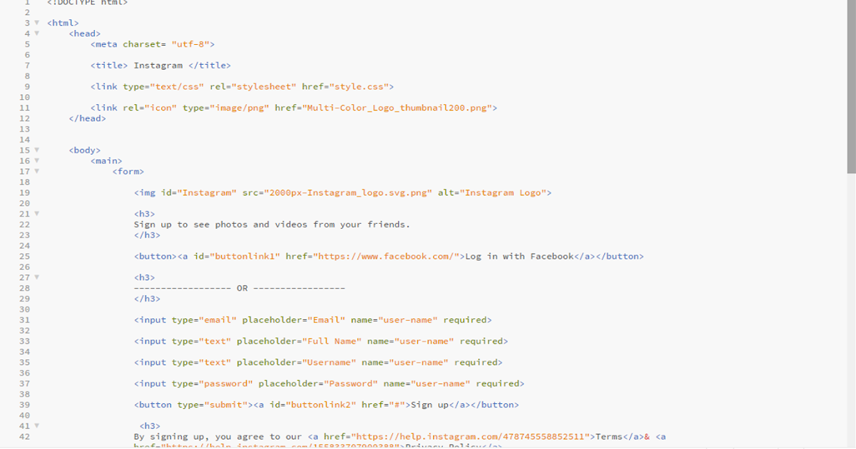 HTML and CSS Web Development Exercises: Instagram