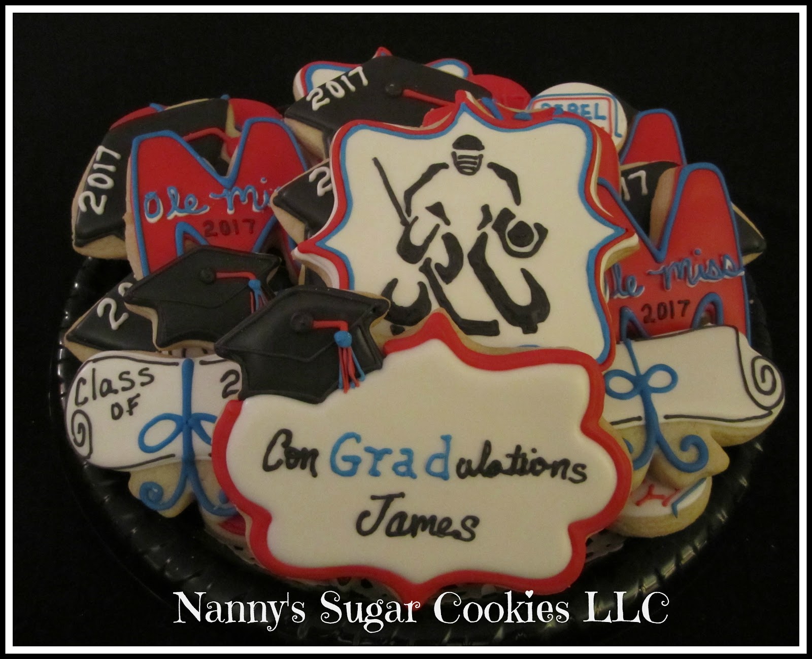 Nanny's Sugar Cookies LLC: Ole Miss Graduation Cookie Platter...