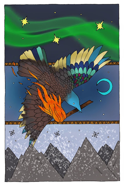 Meghan Hill Illustration: Rainbow Crow Scenes