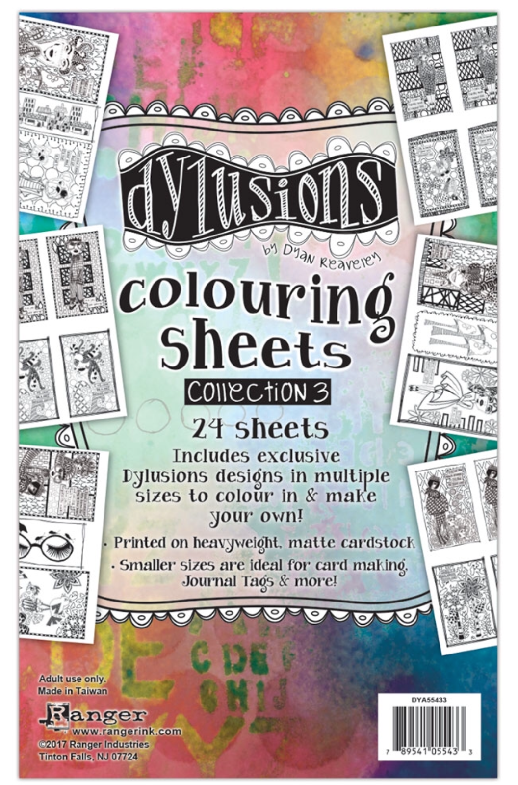 Dylan's Blog: New Dylusions Colouring Sheets Samples - January 2017