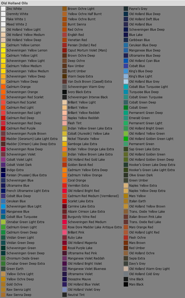 gee, a priest!: Real Media Paint Swatches