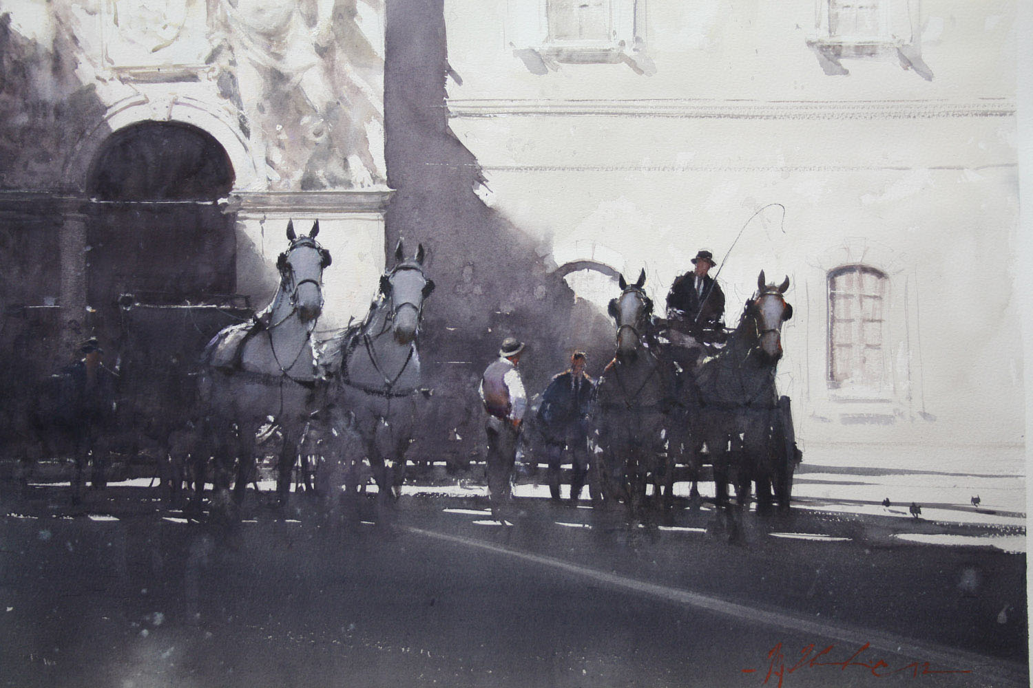 Joseph Zbukvic, 1952 | Watercolour Cityscape painter | Tutt'Art@