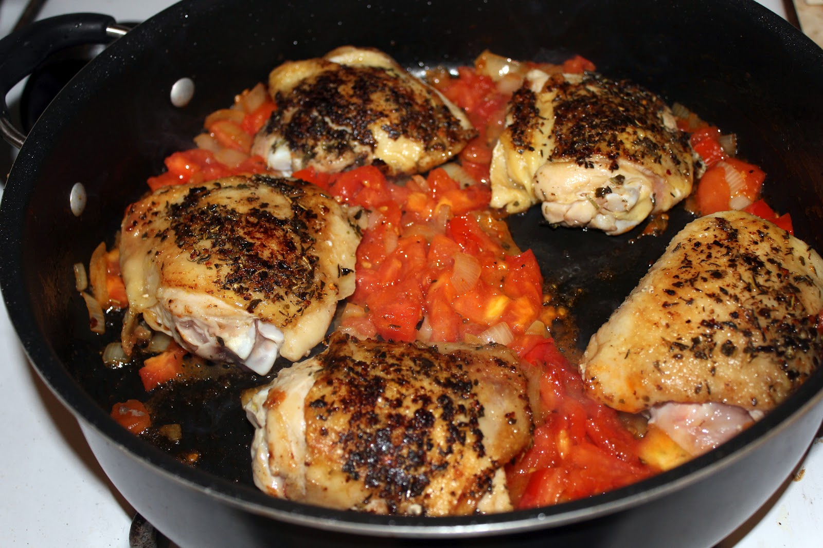 Jen's Food Adventures: Jen's Pollo con pomodori e cipolle (chicken with ...