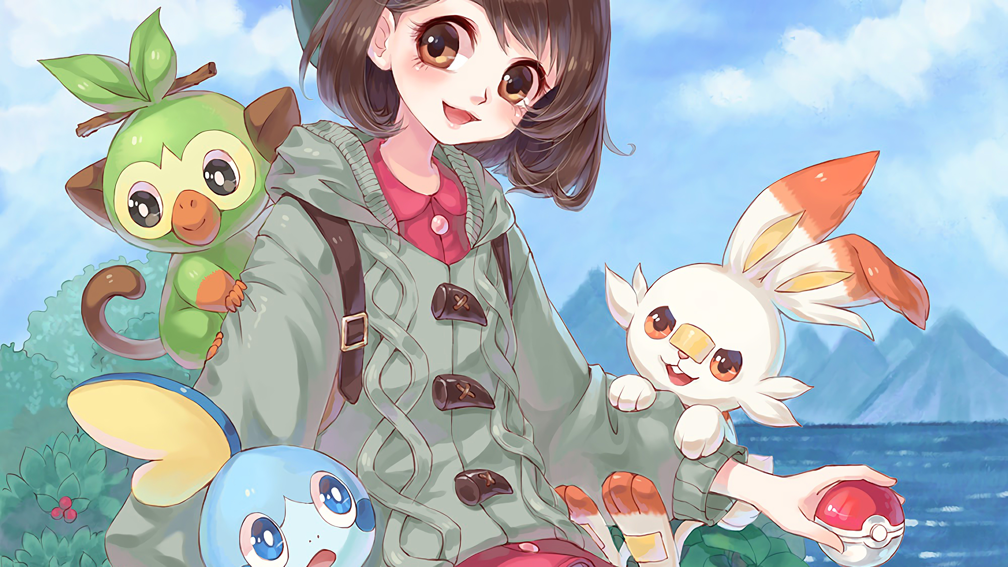 Pokemon Sword and Shield, Scorbunny, Sobble, Grookey, Female, Pokemon ...