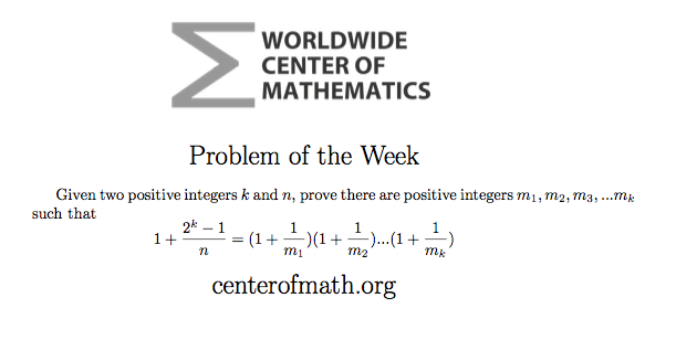 The Center of Math Blog: Problem of the Week 4-17-18: Fraction ...