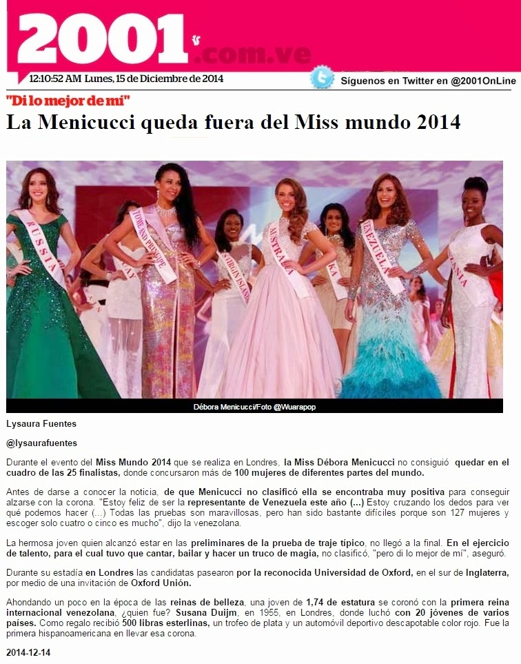 Venezuela: un Paraíso de Reinas: Representante venezolana Deborah ...