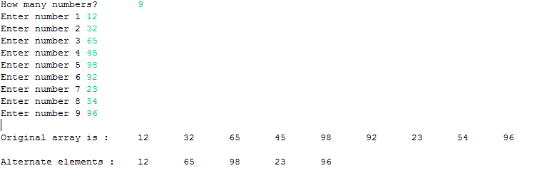 Java Programs: Java Program for printing alternate elements in an array