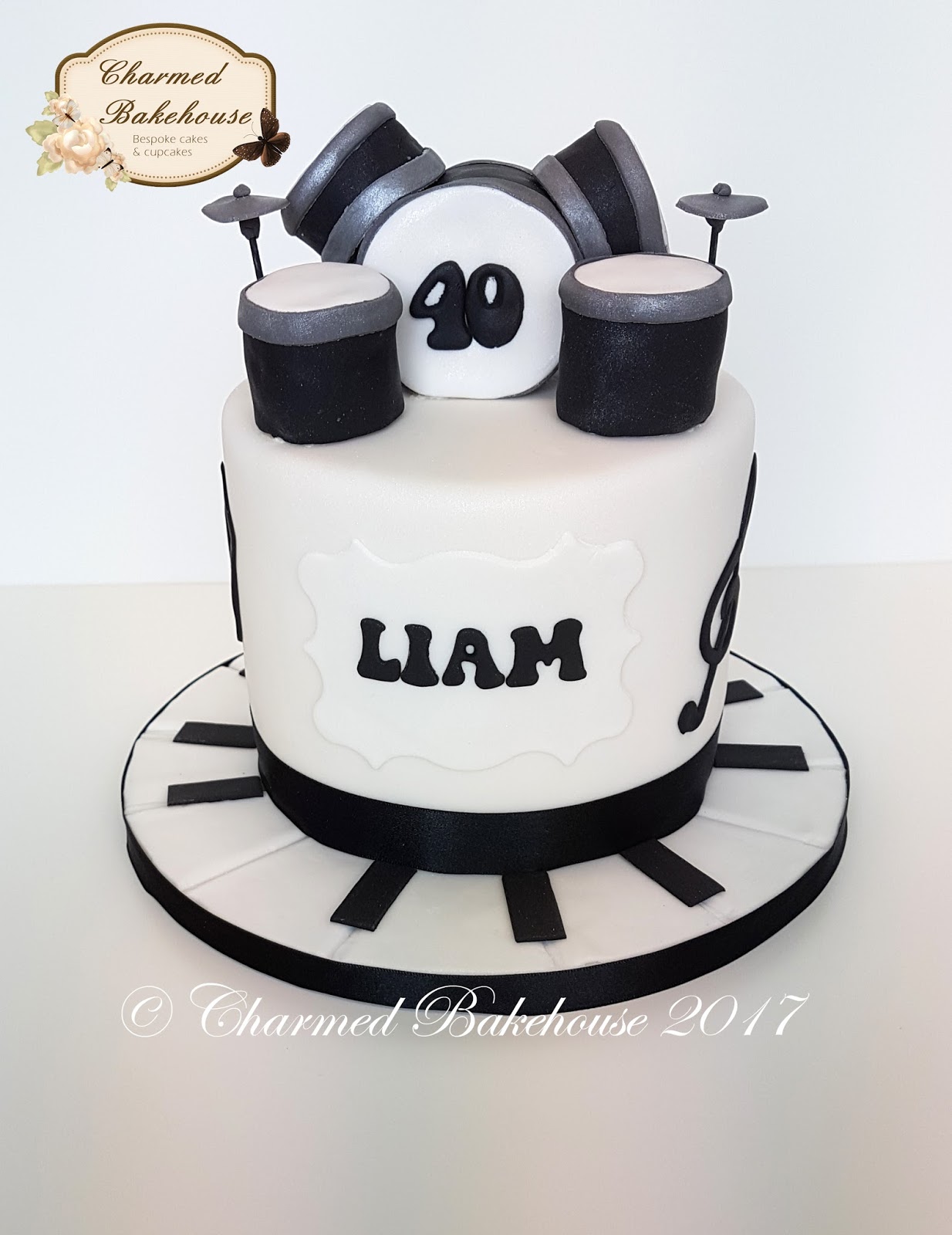 6" drum kit cake - Drum kit made out of rice crispies and entirely edible