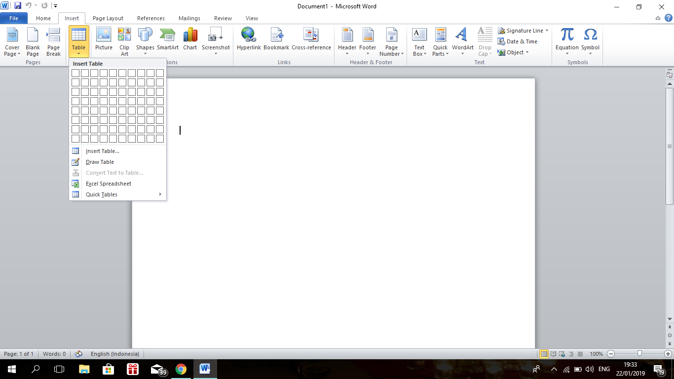 Cara Membuat Table, Kolom Koran, Space Number, dan Daftar Isi di Ms. Word