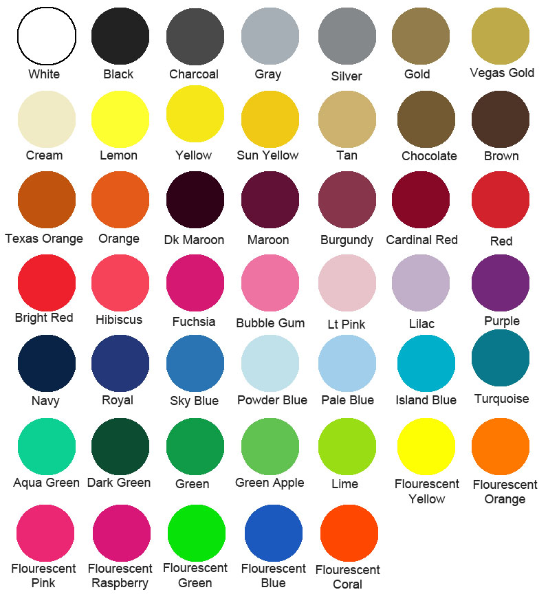 Main Street Boutique: Color Chart