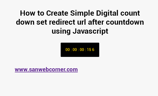 Simple Digital count down using Javascript