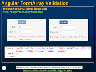 Sql server, .net and c# video tutorial: Angular formarray validation ...