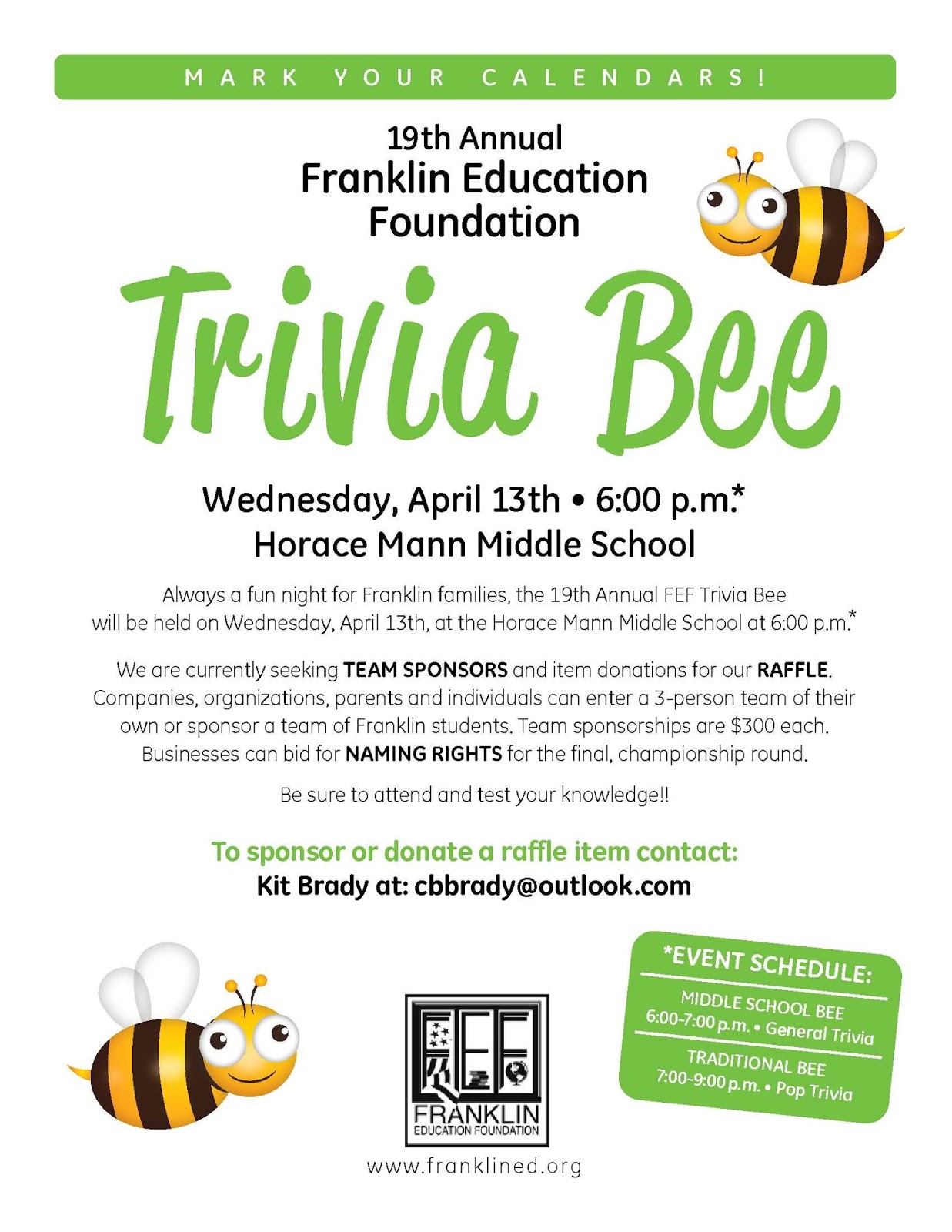 Franklin Matters: 19th Annual Trivia Bee - Apr 13