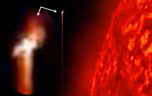 Massive Explosion on the Sun - UFO-Like Object near the Sun on Apr 28, 2015