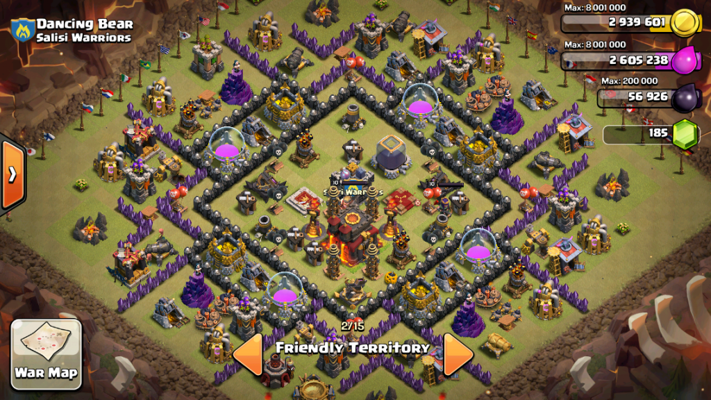 CLASH OF CLANS BASE STRATEGY: War Base Town Hall 10