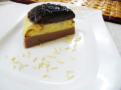 DESSERT RECIPES - FRUIT NUTS PUDDING / TRICOLORED PUDDING
