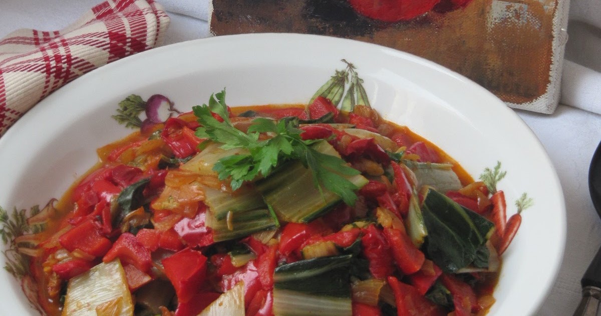 La cuisine d'ici et d'ISCA: Poêlée de blettes aux poivrons