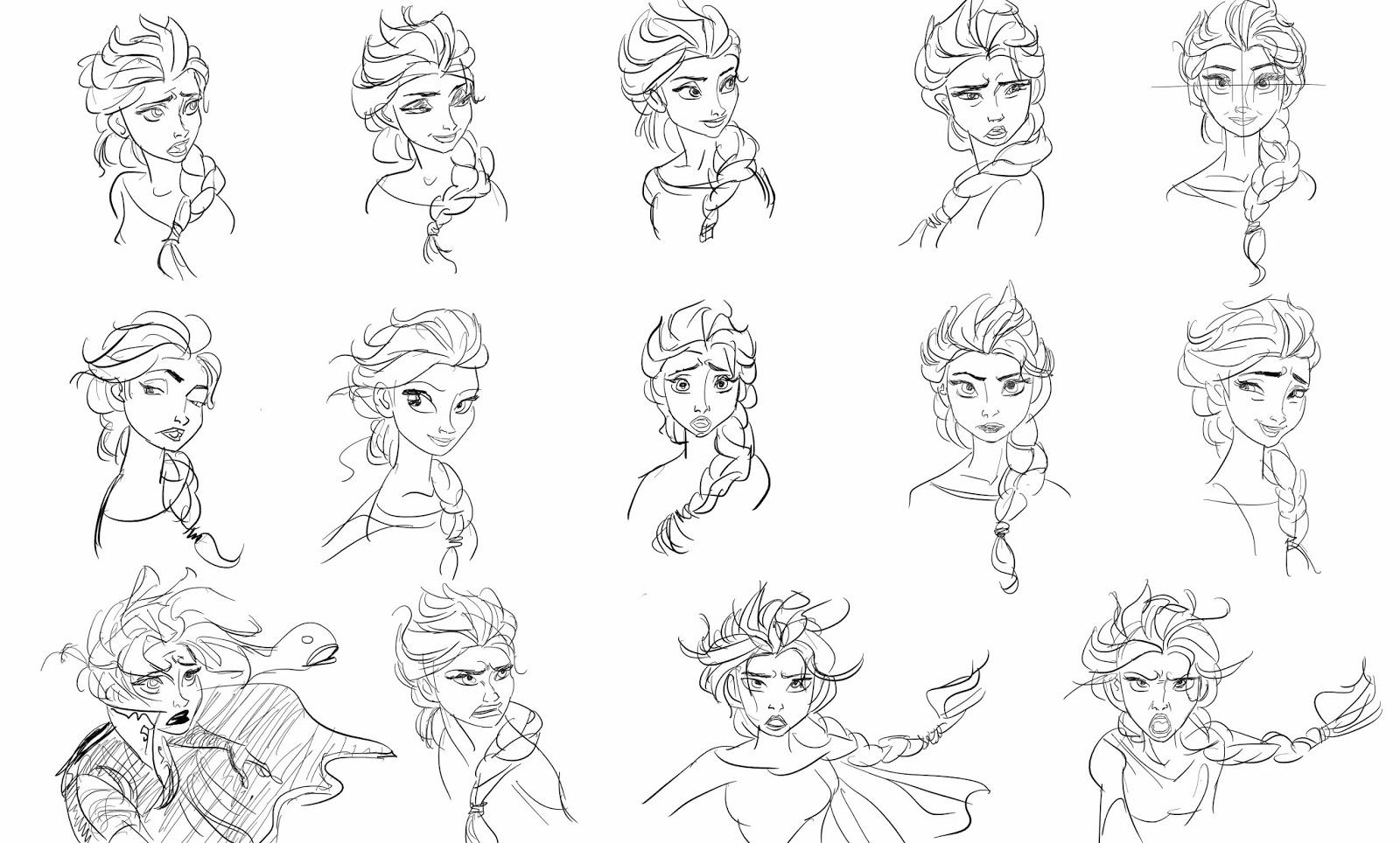 Lindsay's Line Art: Elsa Expression Sheets