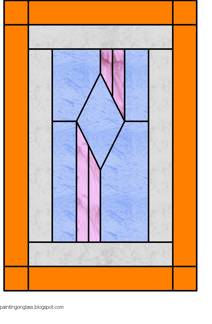 Stained Glass: Bevel Diamond ~ painting on glass