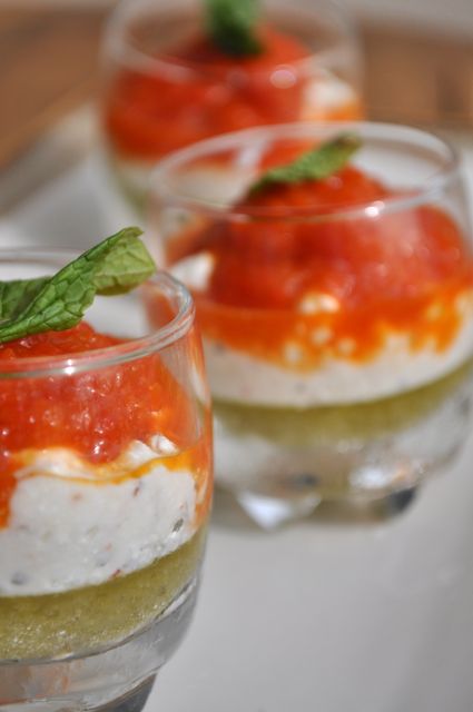Ma tambouille a Singapour: Mini-verrines 3 couleurs (poivrons - cottage ...