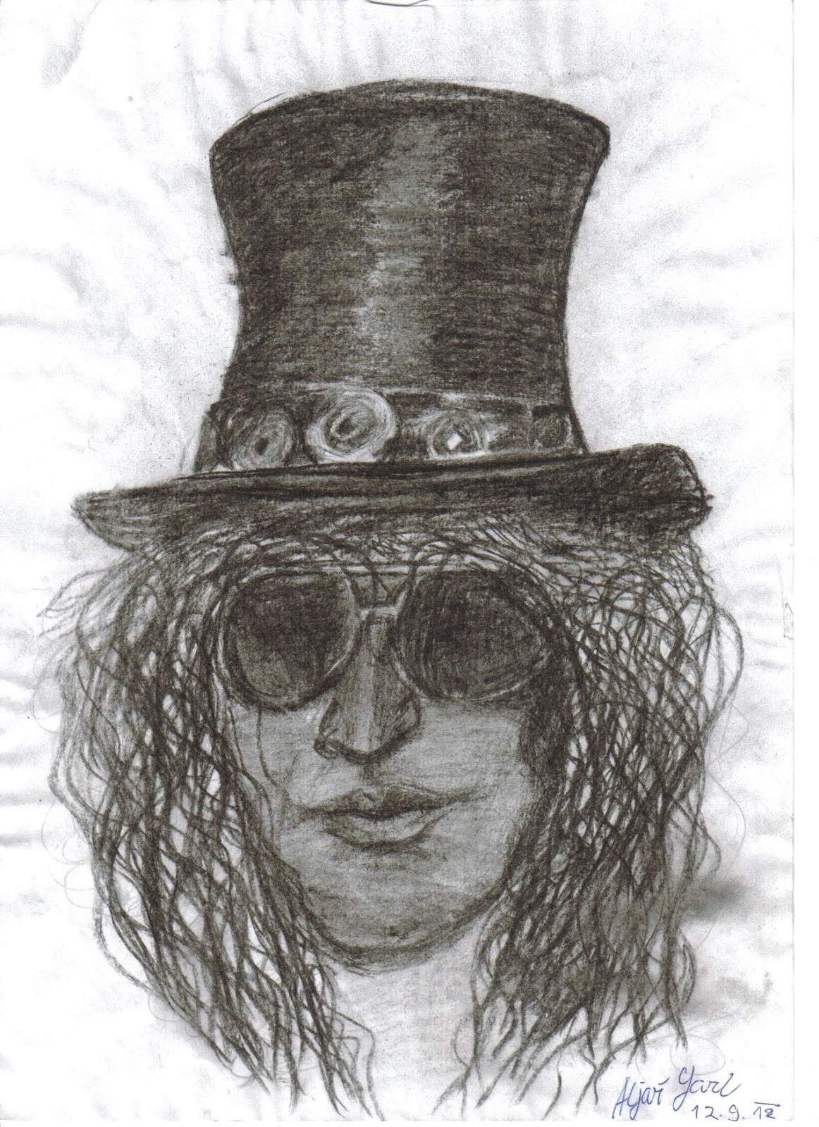 Drawing Famous People Tutorials: Drawing Slash and his symbols #1