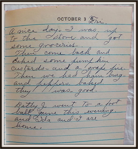 Vintage Johnstown: October 3, 1947: Diary of a Johnstown Housewife