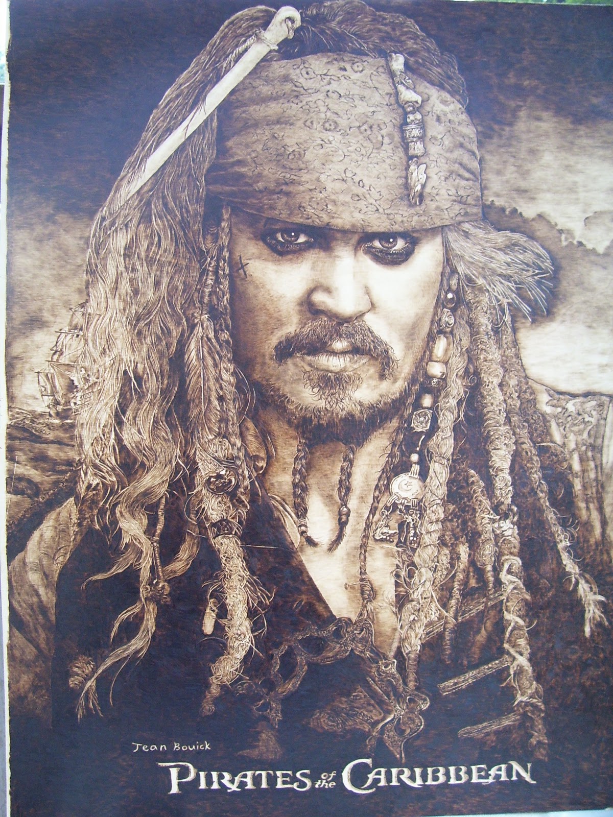 pyrography by Jean bouick: Pyrography art by jean bouick-10 ( Johnny Depp)