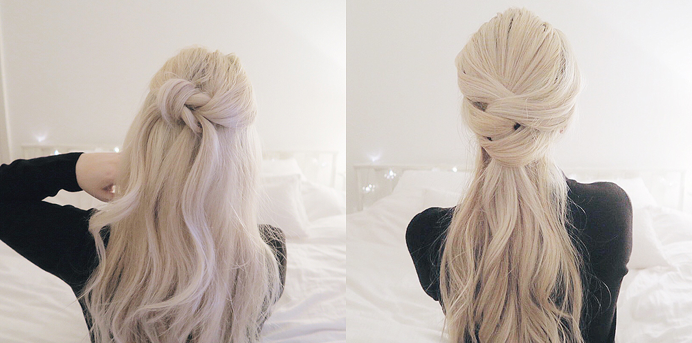 Hair tutorial: Two simple knot half up-dos | Grace & Braver