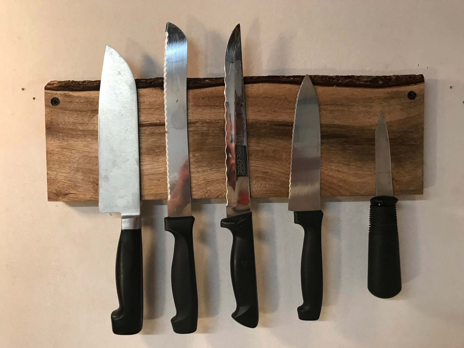 driftedge woodworking: Live Edge Magnetic Knife Racks.