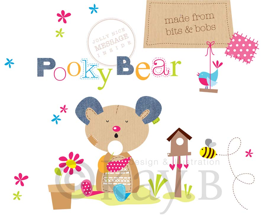 Kay B Design & Illustration: Pooky Bear: Cute and Colourful