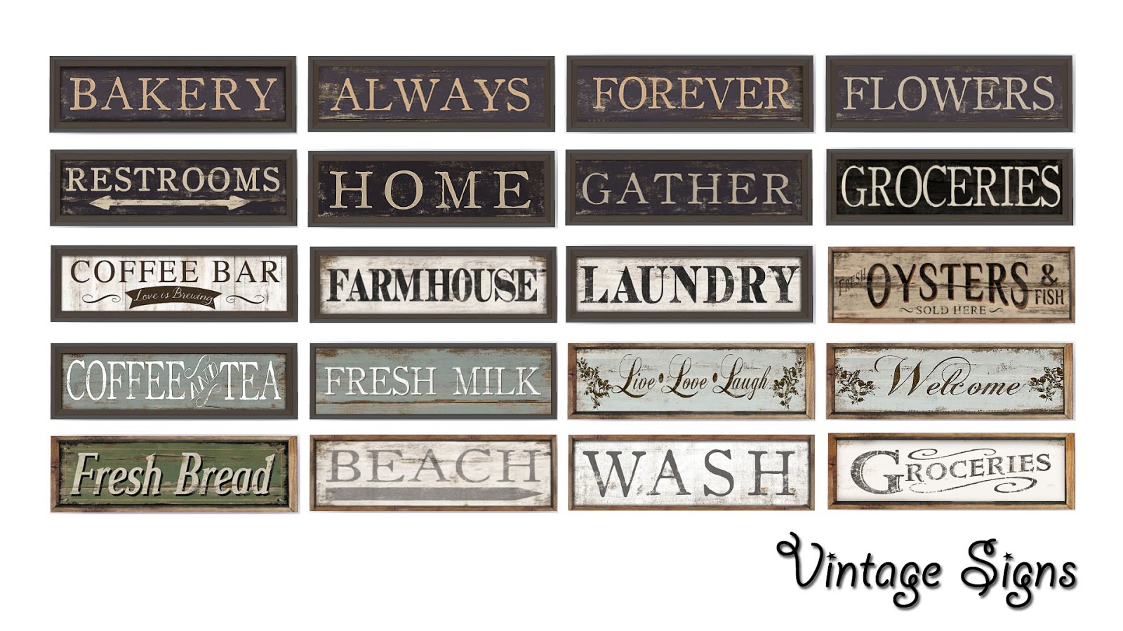 Sims4 Vintage Paintings & Signs 復古掛畫與招牌 [Ruby Red Sims]