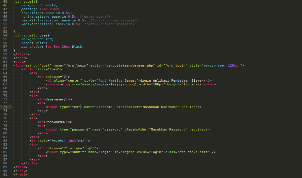 Membuat Laman Login, Proses login, dan LogOut - CREATE-SCRIPT - ANGGA ...