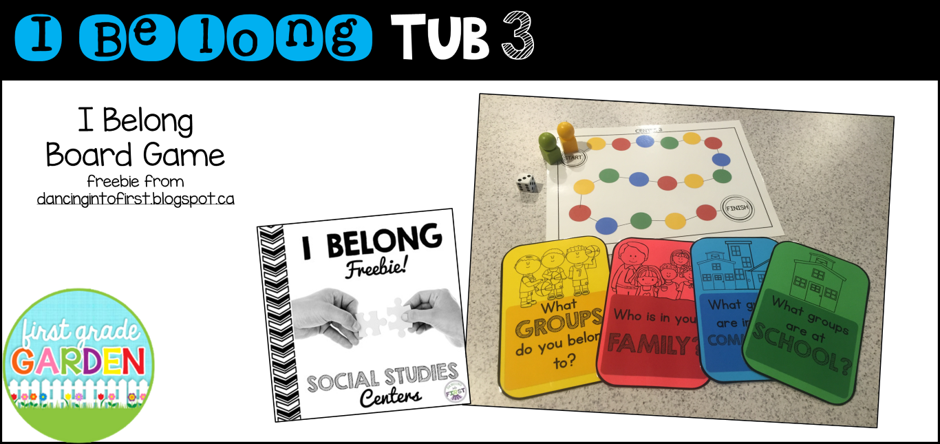 First Grade Garden: Social Studies Explore Tubs - I Belong