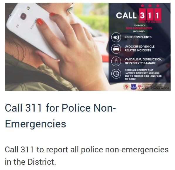 bloomingdale: police non-emergency line: use 3-1-1