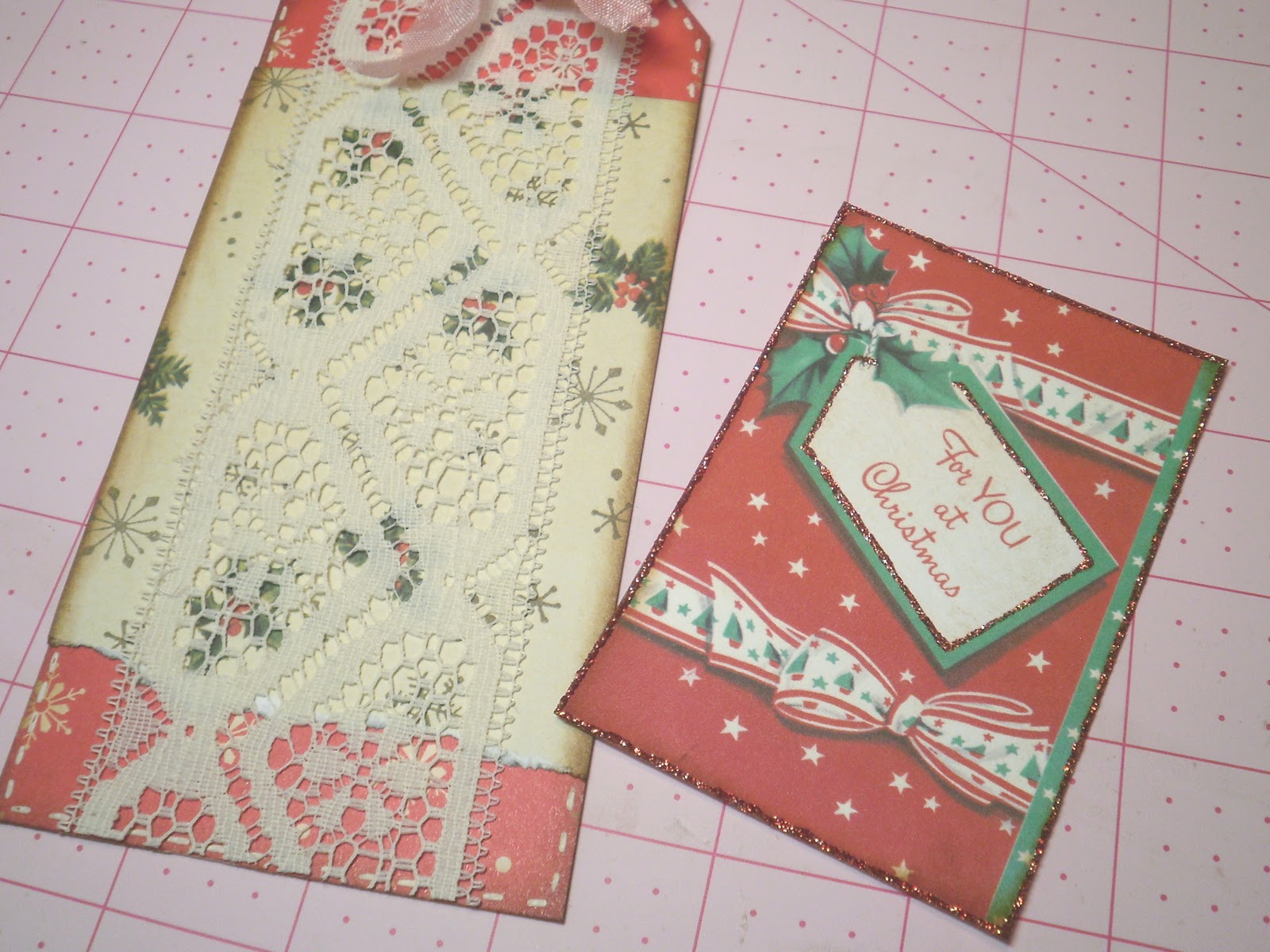 Two Crazy Crafters: Christmas Tag Tutorial #3 and December Birthday Call