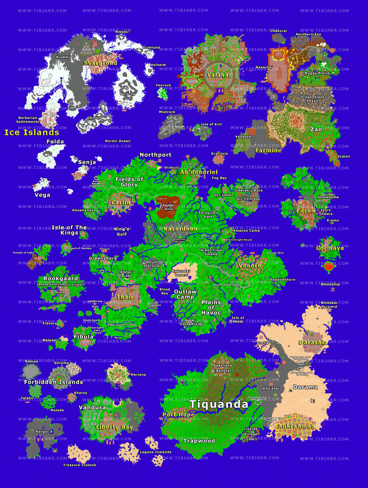 Tibia Lol's: Mapa Mundo Tibia