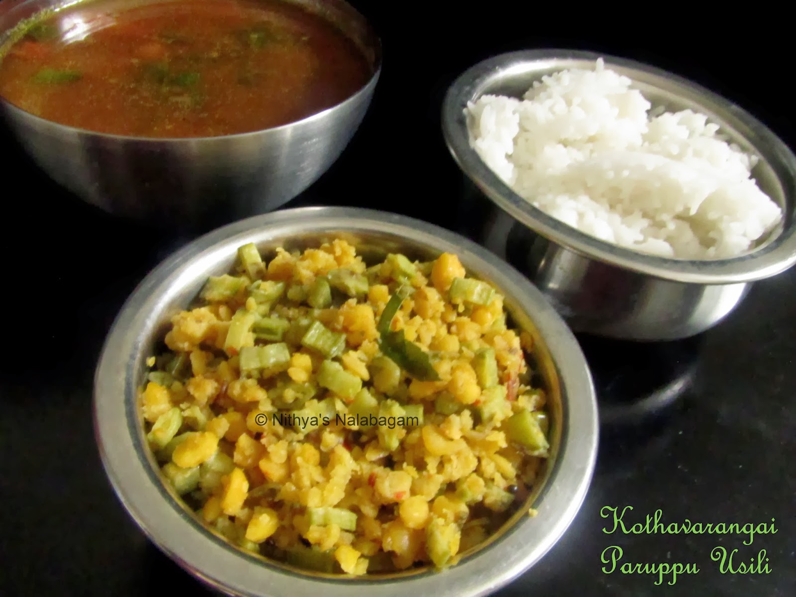 Kothavarangai Paruppu Usili | Cluster beans paruppu Usili |Nithya's ...