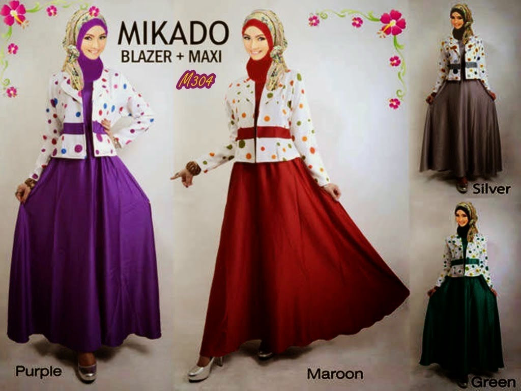 Model gamis blezer wanita terkini ala wanita korea terbaru yang lagi ...