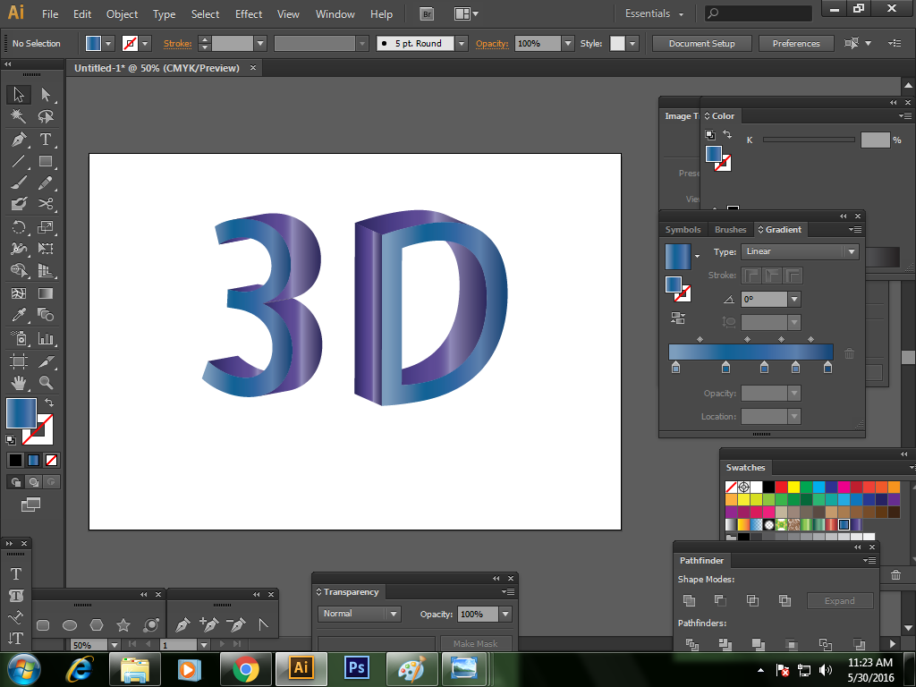 3D text in illustrator tutorial