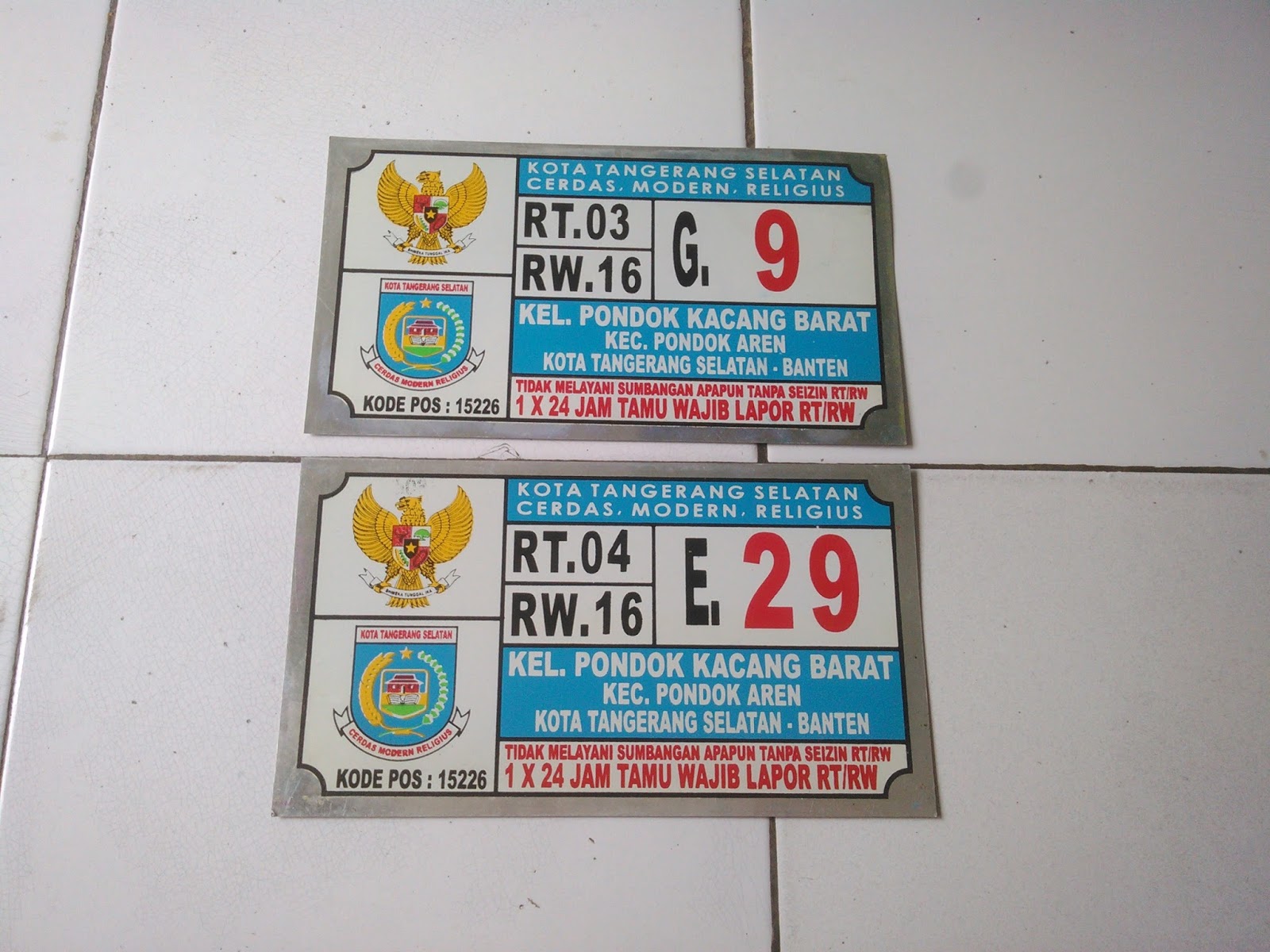 CONTOH PLAT NOMOR RUMAH ~ PERCETAKAN PLAT NOMOR RUMAH
