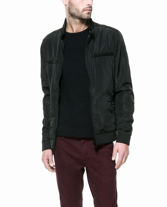6 Moda: zara jackets 2014 for men - JACKET WITH STRETCH SIDES