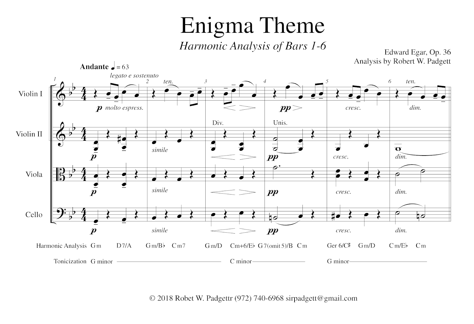 The Enigma Theme Relative Modes Cipher – Elgar's Enigmas Exposed