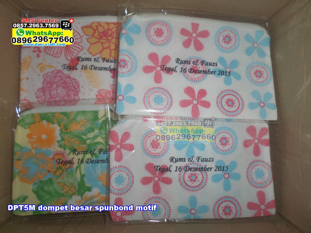 Souvenir Dompet Besar Kain Spunbond Bermotif | Souvenir Pernikahan