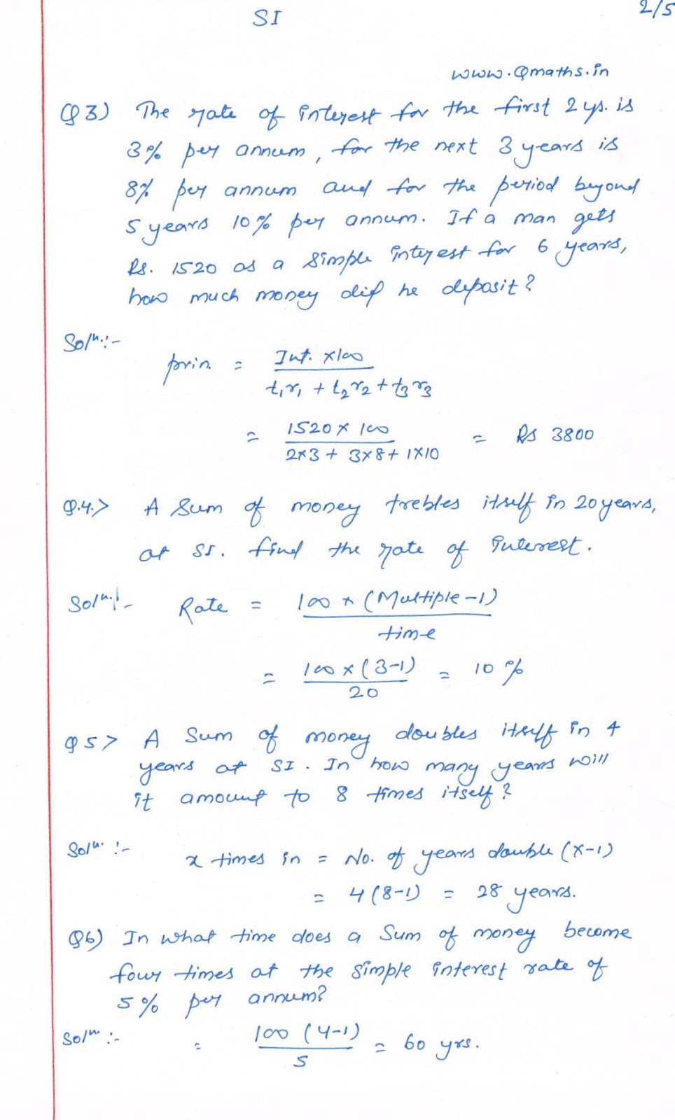 Most Important Questions Of Simple Interest Solved Part1 most-important-questions-of-simple-interest-solved-part1