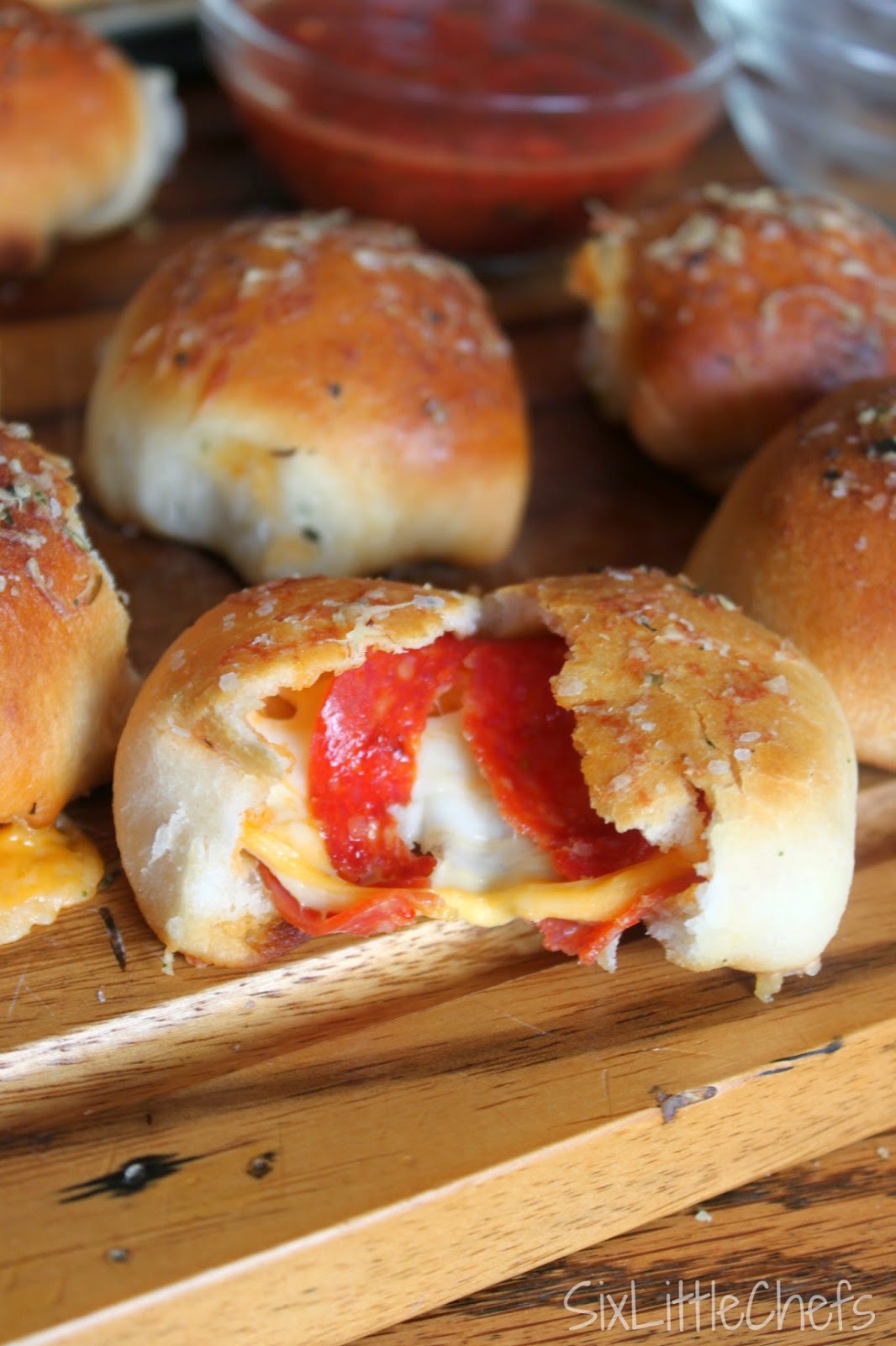 Six Little Chefs: Pepperoni Pizza Poppers
